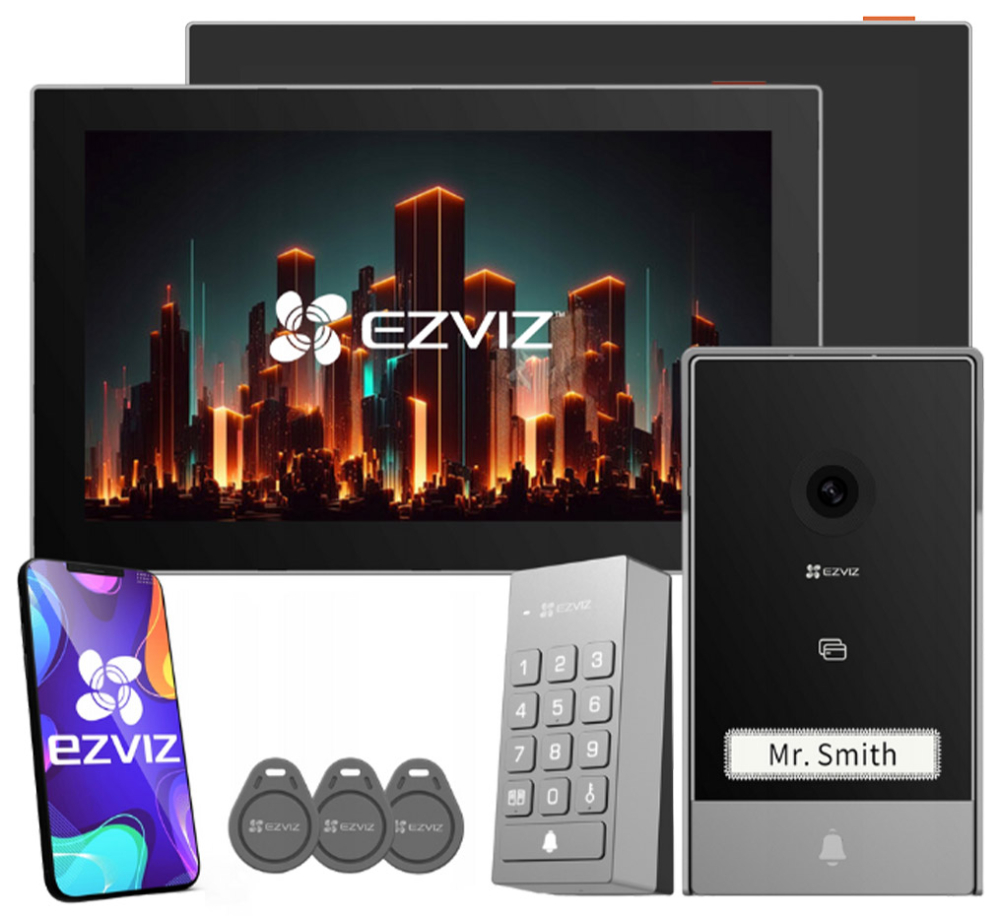 TP7+SD7 - Wideodomofon 2-żyłowy z szyfratorem, Panel dotykowy, WiFi - EZVIZ | Sklep EC System